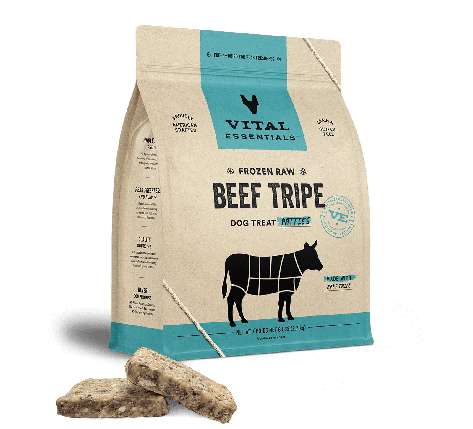 Beef Tripe Patties - Frozen Raw Dog Food - Vital Essentials – PetToba