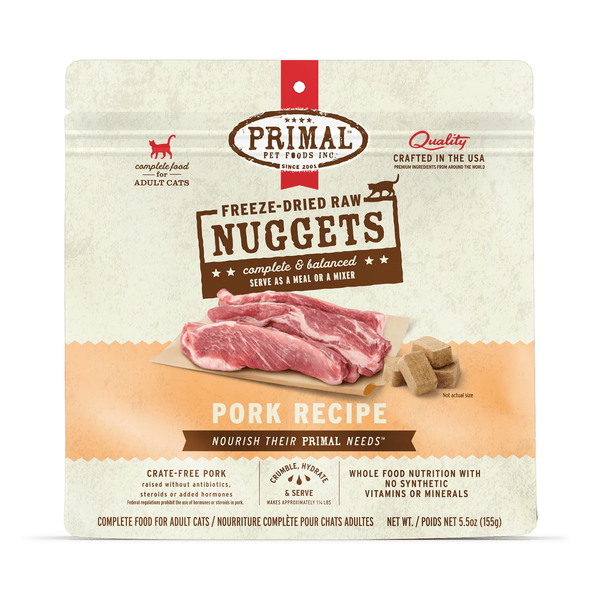 Feline Freeze-Dried Nuggets Pork - Freeze Dried Raw Cat Food - Primal ...