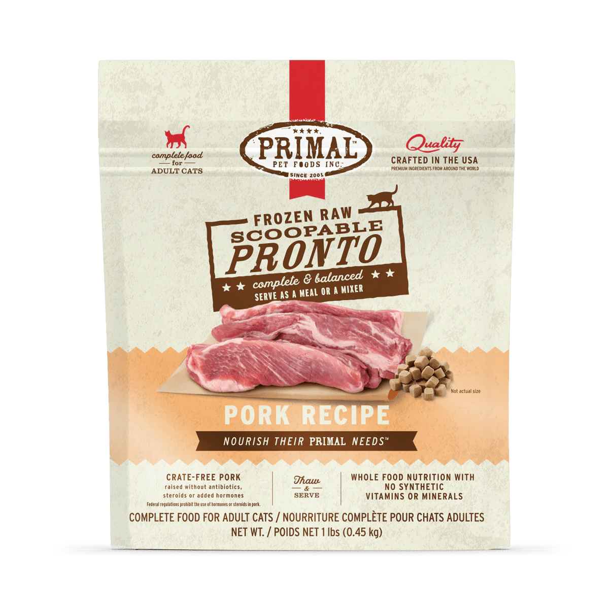 Feline Raw Frozen Pronto Pork - Frozen Raw Cat Food - Primal Pet Foods ...