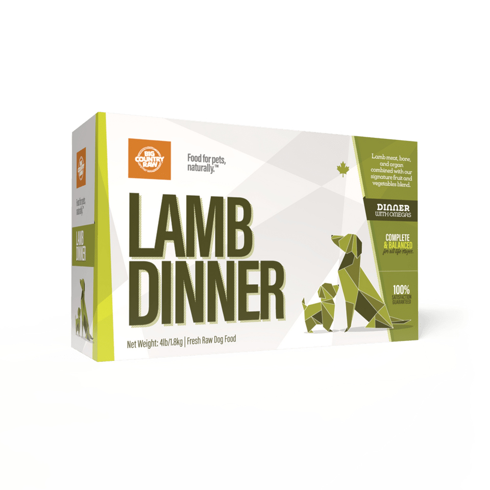 Lamb Dinner Carton - Frozen Raw Dog Food - Big Country Raw – PetToba