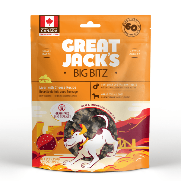 Big BItz Liver with Cheese Recipe Dog Treats 396 gm - Great Jacks – PetToba