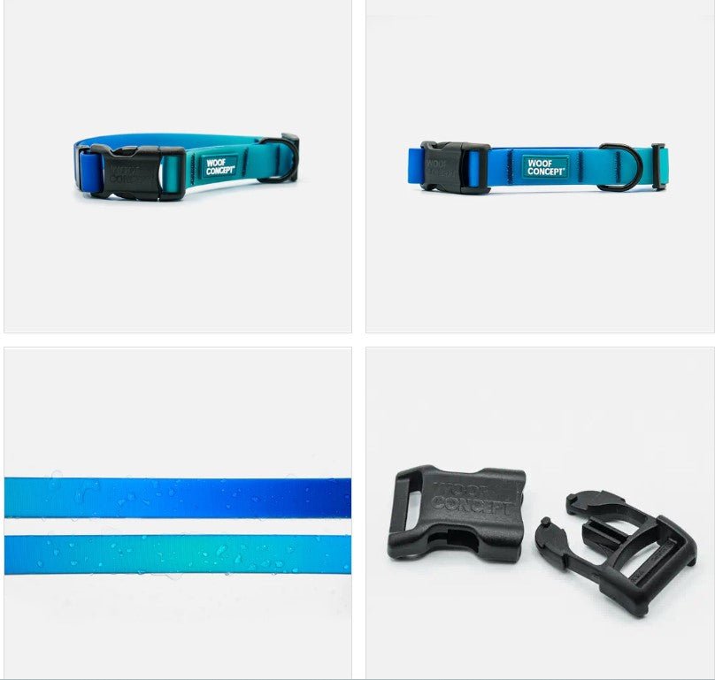 Woof Concept Collar Aqua Blue Hawaiian - Woof Concept – PetToba